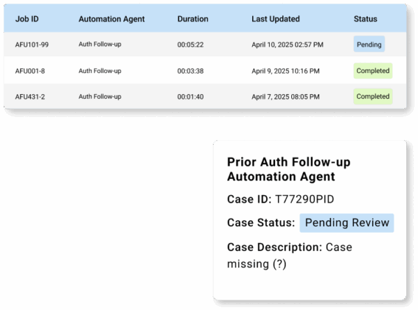 Prior Authorization Follow-Up Automation Agent with Availity API | Infinx Healthcare